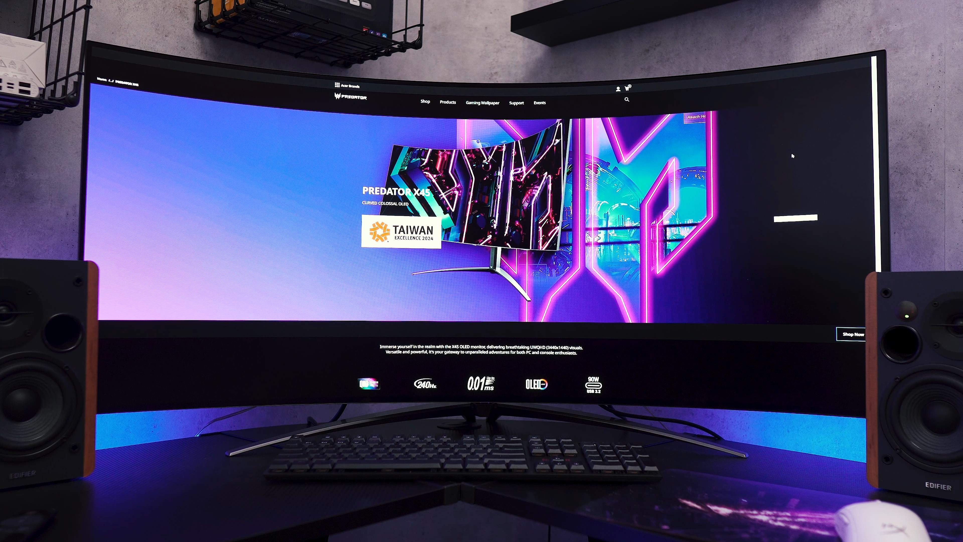 Acer Predator X45 – Monitor de gaming curbat (800R) OLED la 240Hz